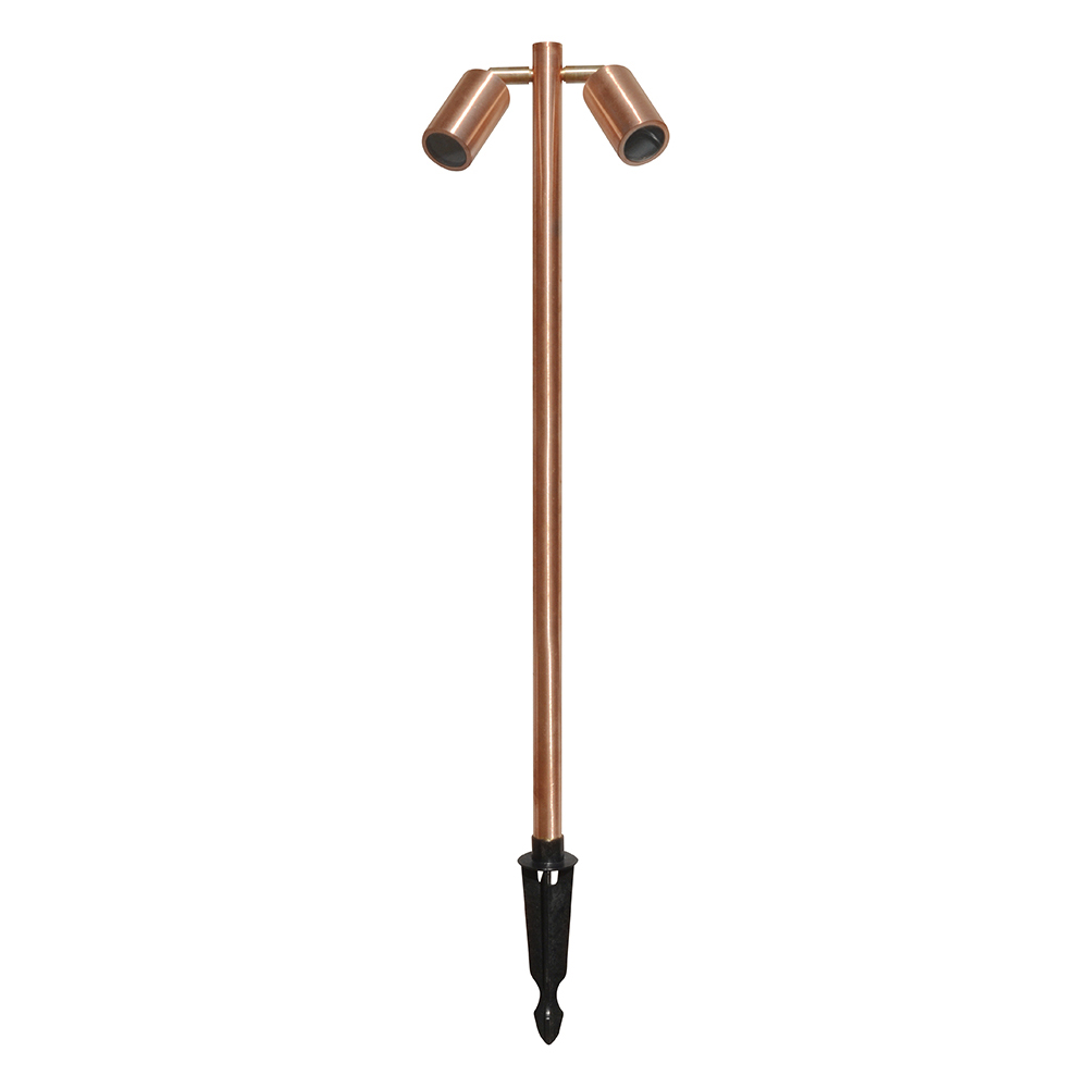 Pole Light Twin Copper - Gardens at Night